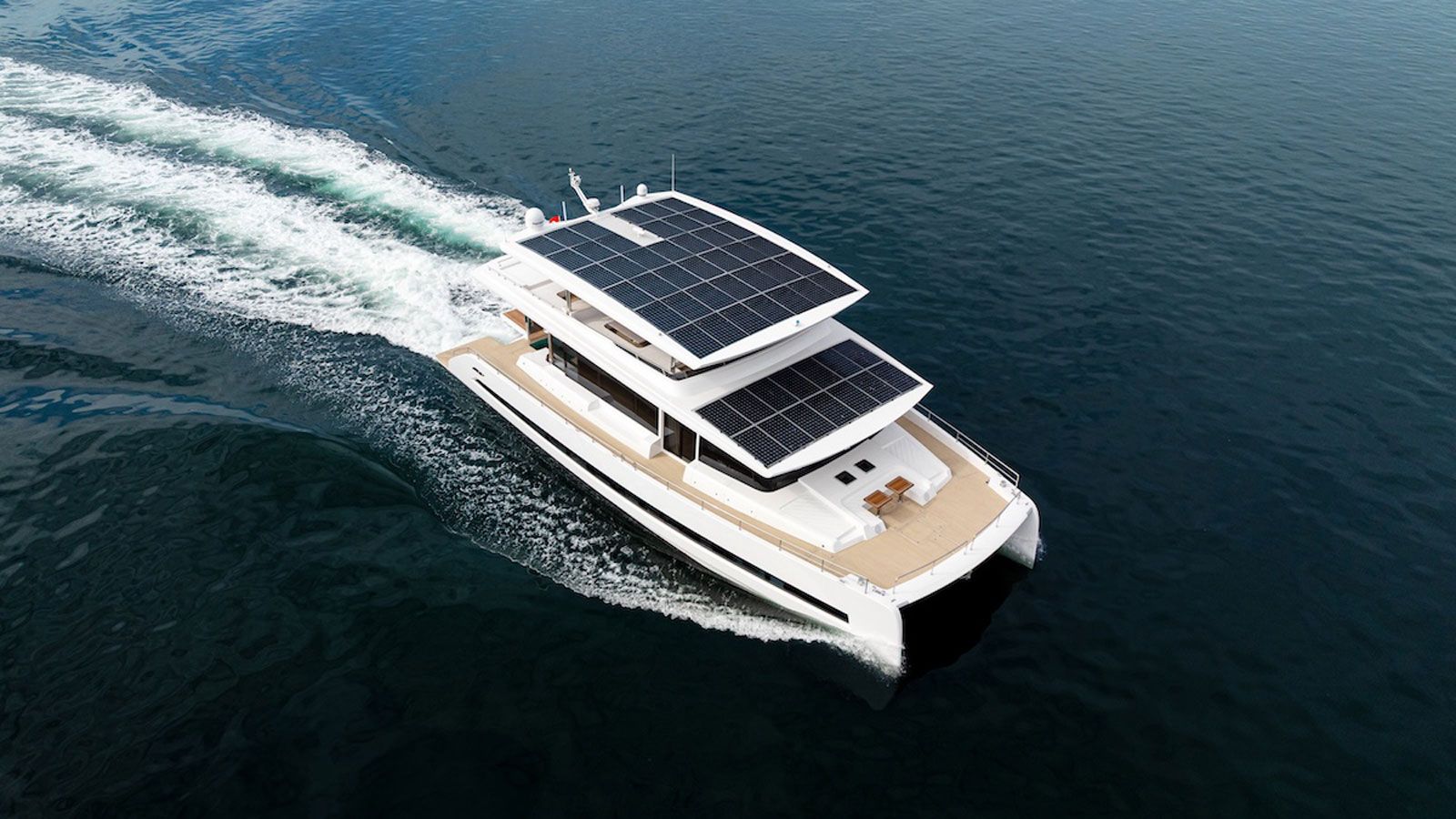 First VisionF Yachts fully-electric E-Cat 80 catamaran Atraversia delivered